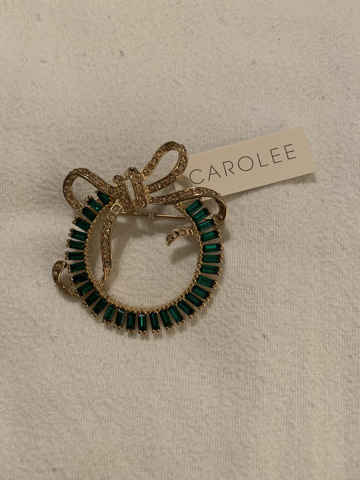 Rare Carolee Christmas Wreath Brooch Pin With Gold Color Bow | eBay