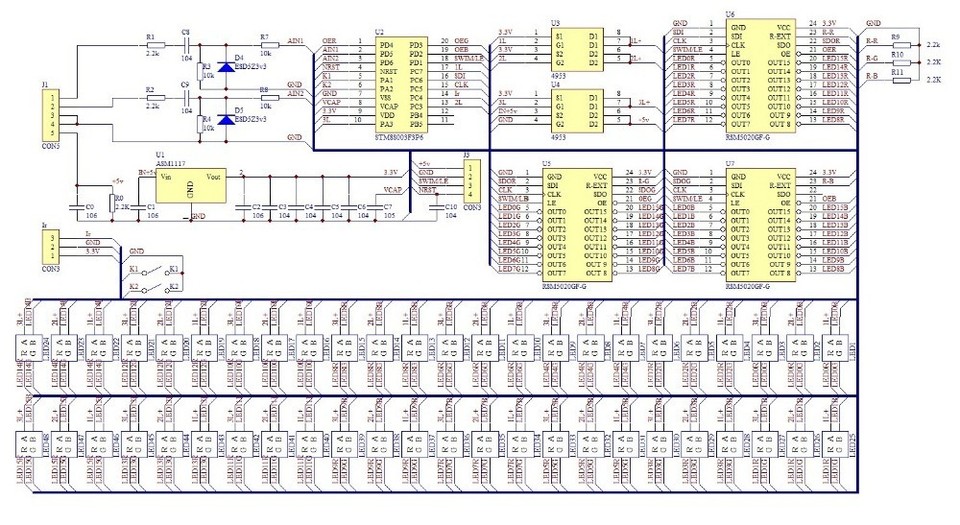 RGB MCU Display Pattern Dual Channel 24 LED VU Level Indicator Meter ...