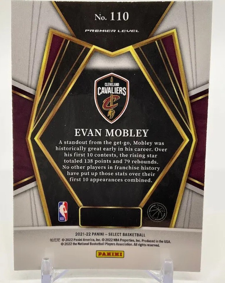 2021-22 Evan Mobley Rookie Card - Panini Select Premier Level #110 ...