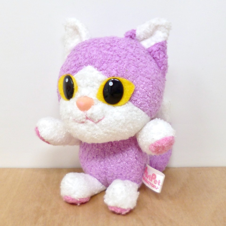 TAITO PostPet FunFactory Momo Bear - Furo Purple Cat Plush Soft Toy Japan 6" | eBay