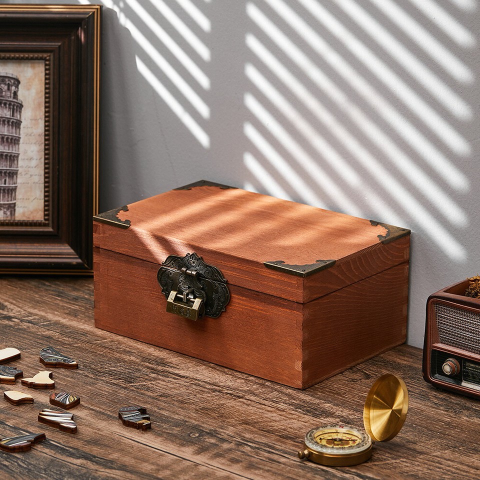 Decorative Wooden Jewellery Trinket Box Keepsake Storage Organiser Gift ...