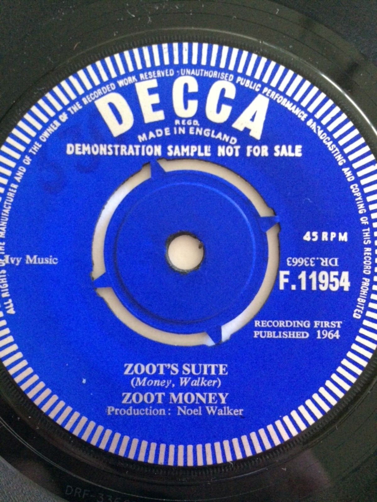 Zoot Money,The Uncle Willie/Zoot's Suite,DEMO,EX+,Decca,1964,Mod, Freakbeat | eBay UK