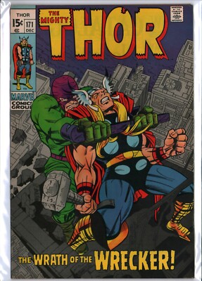 the MIGHTY THOR #171 vs the WRECKER Jack Kirby (1969) Marvel Comics VF ...