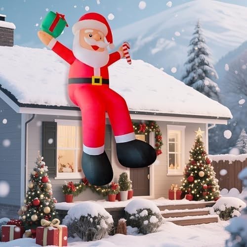 10ft Giant Seated Santa Claus Christmas Inflatable Yard Decor Build-in ...