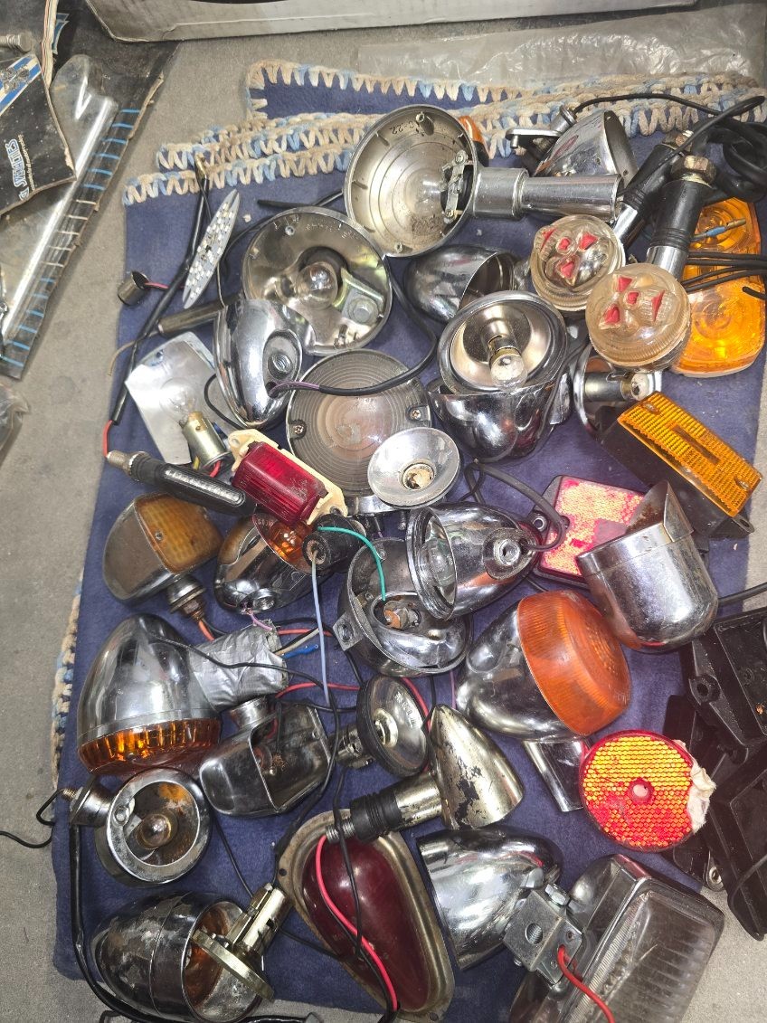 Motorcycle - Misc lights parts lot. A box full of misc. parts and ...