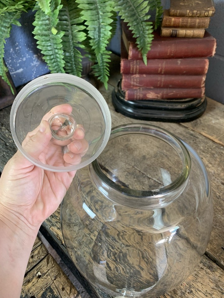 Antique Vintage Large Glass Whisky Flask Jar Barrel Dispenser Table Top ...