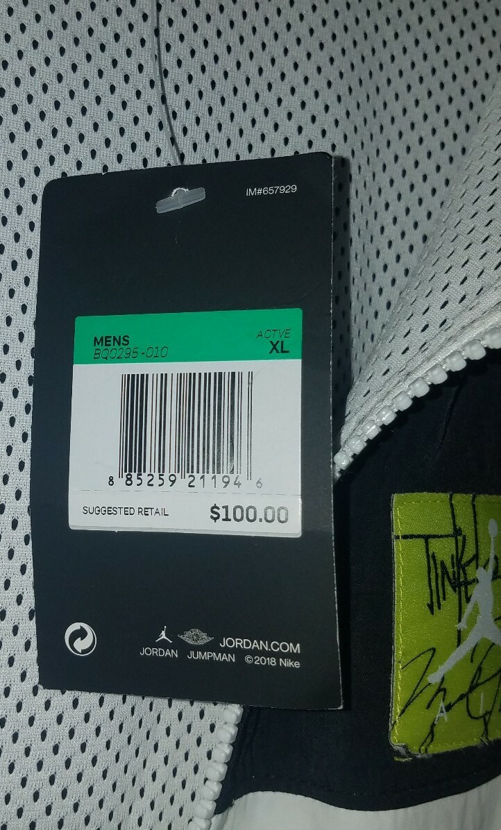 Nike Jordan Tinker Legacy Windbreaker Jacket Wht/Blk Men's SZ XL New | eBay