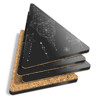 4x Triangle Coasters - BW - Geometric Symbols Dream #38456 | eBay UK