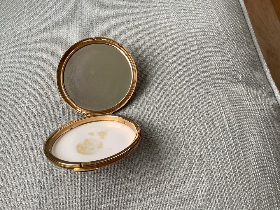 Stratton 'Mini Convertible' Powder Compact Mirror ~ White Enamel with ...