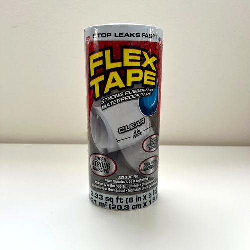 Flex Tape Rubberized Waterproof Tape, 8 inches x 5 Feet, Clear | eBay