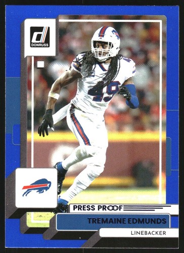 2022 Donruss Press Proof Blue #120 Tremaine Edmunds | eBay