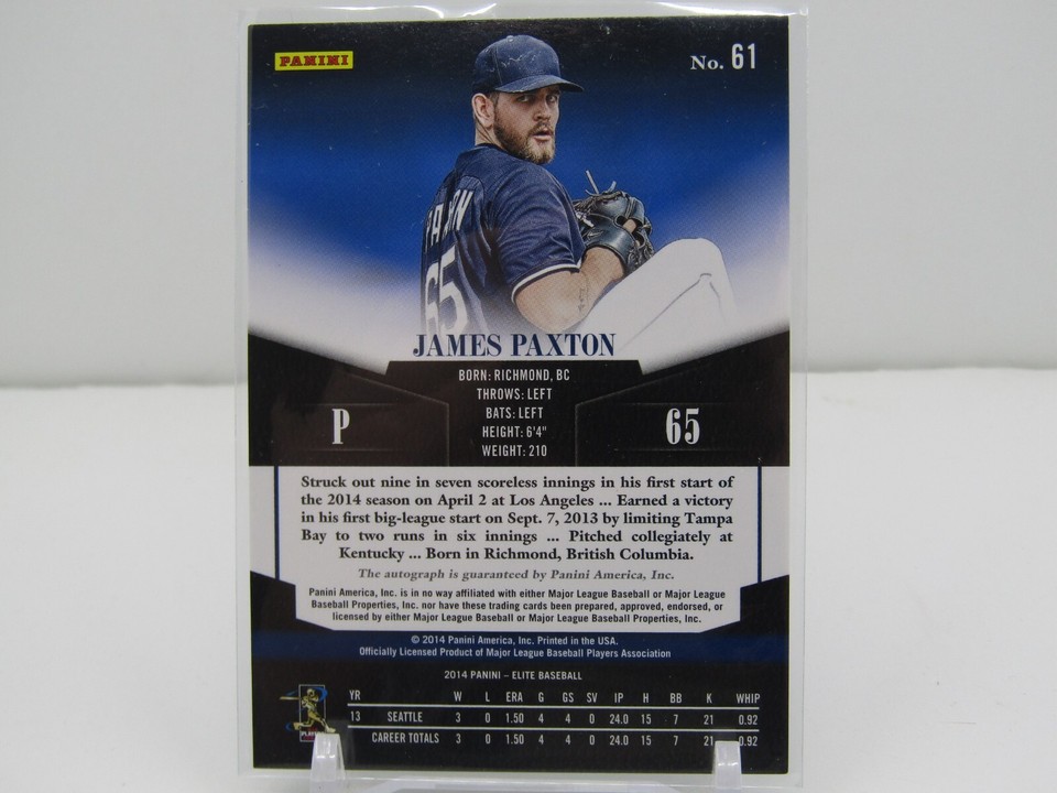 JAMES PAXTON 2014 DONRUSS ELITE TURN OF THE CENTURY ROOKIE AUTOGRAPH ...