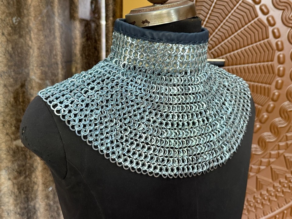 8mm Dome Riveted Chainmail Neck Guard – Mild Steel LARP & Reenactment ...