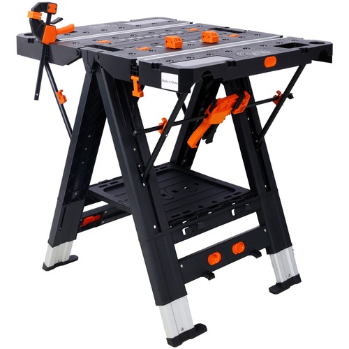 Portable Folding Work Table, 2-in-1 as Sawhorse & Workbench, Large Load ...