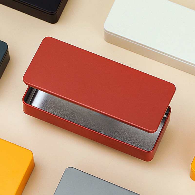 Multicolor Metal Rectangular Storage Box Container With Lid Small Boxes ...