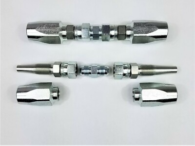 2 Hydraulic Hose Repair Kits - 3/8 ID 2-Wire Hose Reusable Field Repair ...