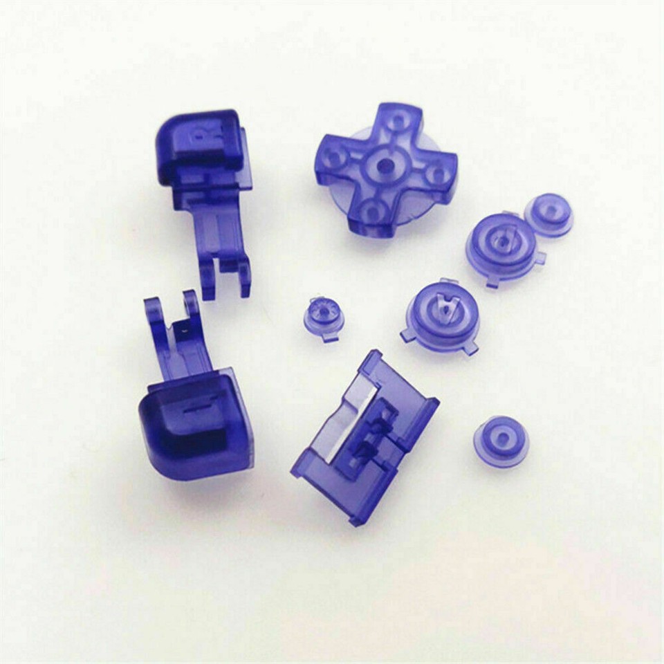Clear Dark Blue A Buttons L R Buttons D-pad For Game Boy Advance SP GBA ...