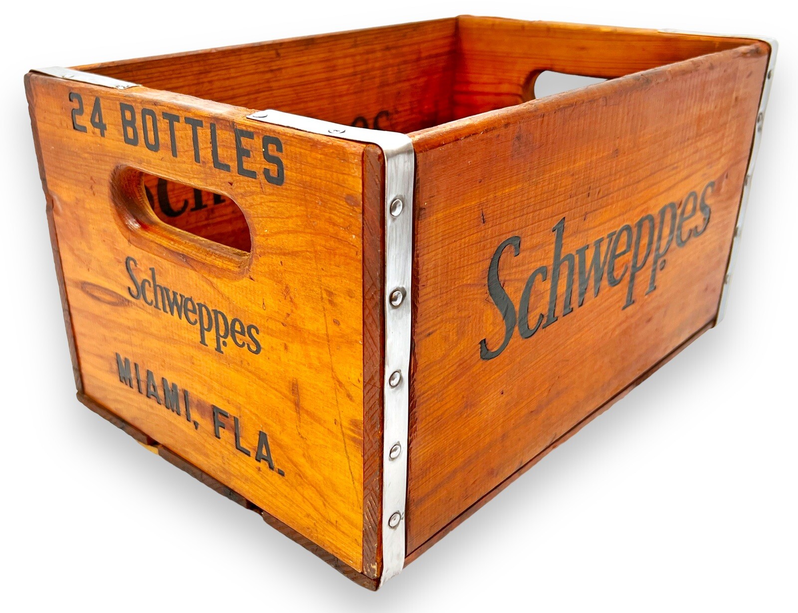 Refurbished 1954 Schweppes Wood Soda Bottle Shipping Crate Miami ...
