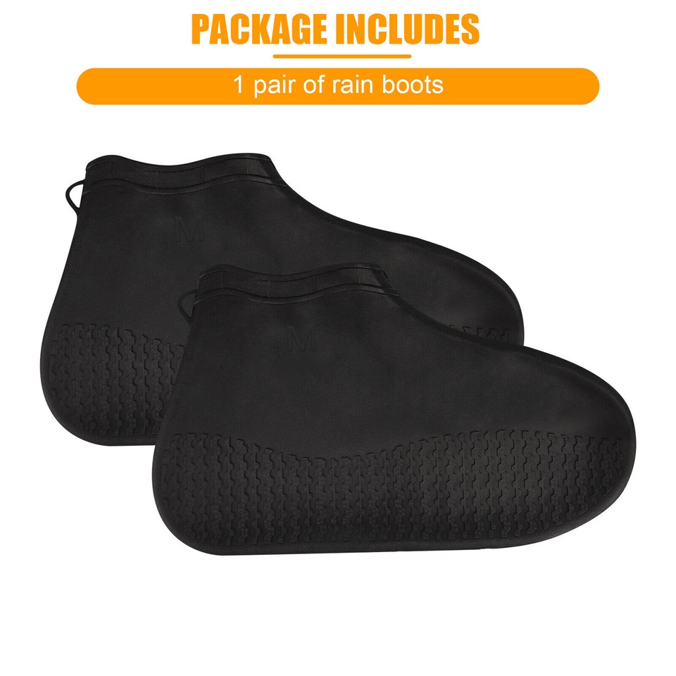 Non-slip Reusable Rain Shoes Covers Rubber Overshoes Boot Waterproof ...