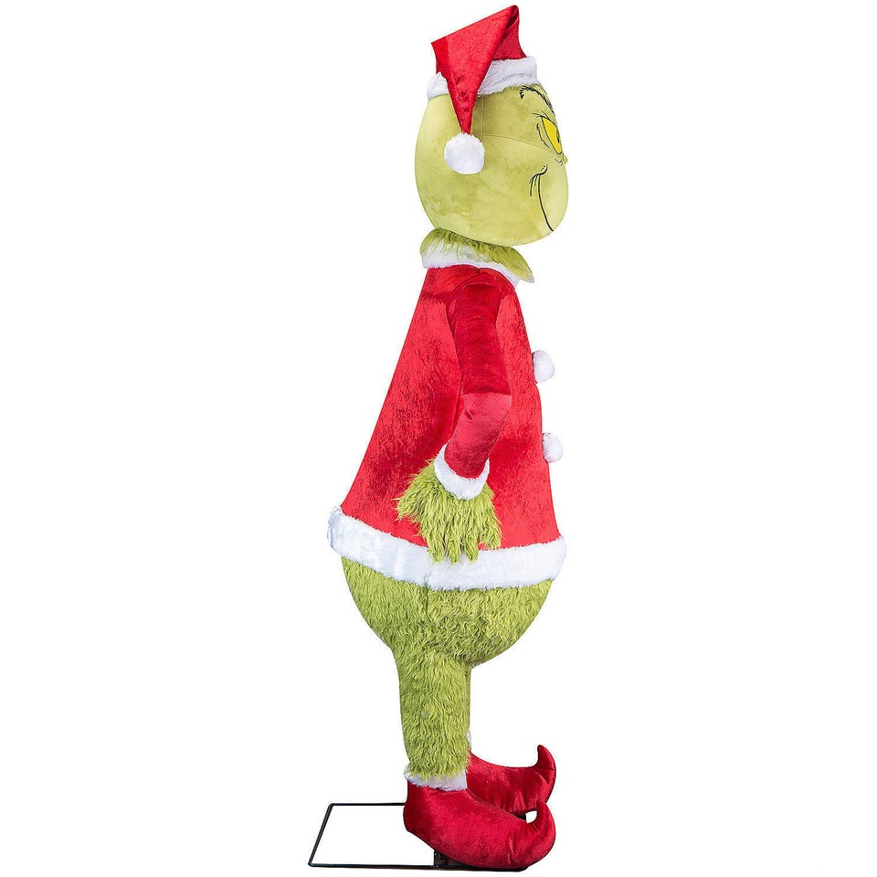 Gemmy 6 ft Life-Size Animated Fuzzy Grinch Singing & Dancing Christmas ...