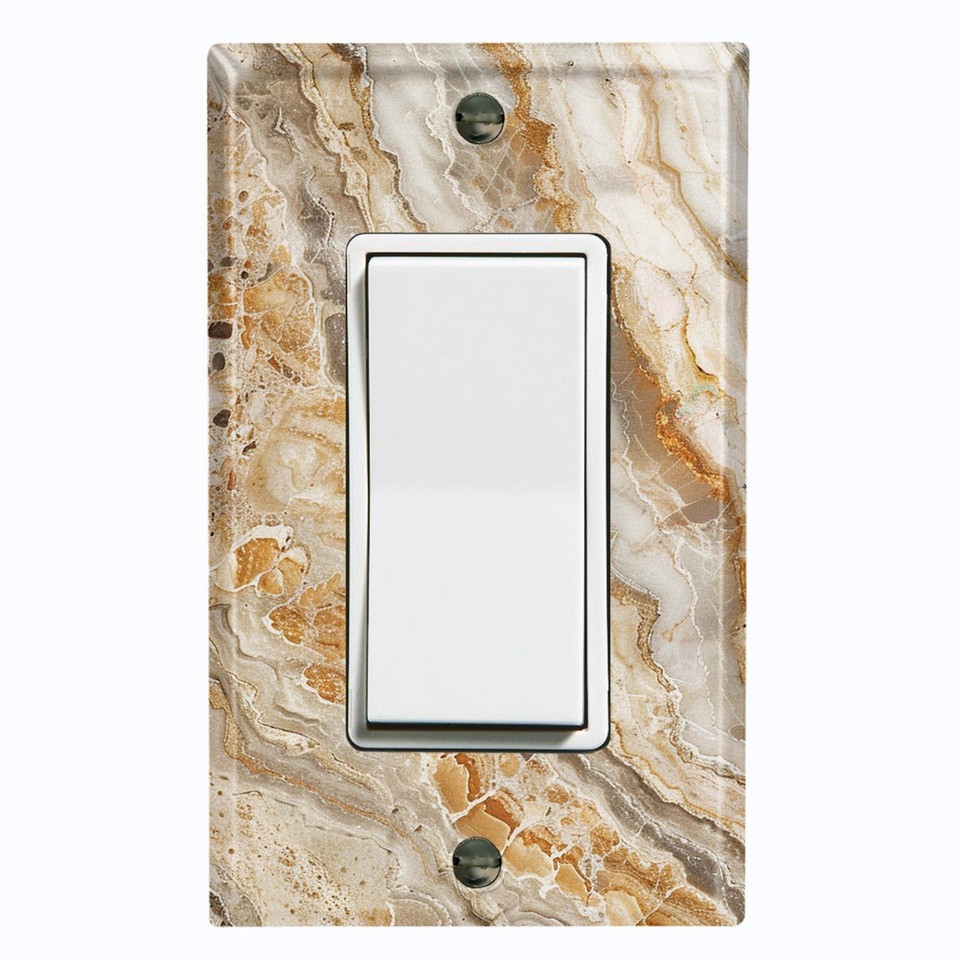 Metal Light Switch Outlet Cover Wall Plate Elegant Granite Marble PRINT ...