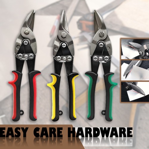 Aviation Tin Snip Metal Shear Cutter Professional 3 pcs 10" Left Right ...