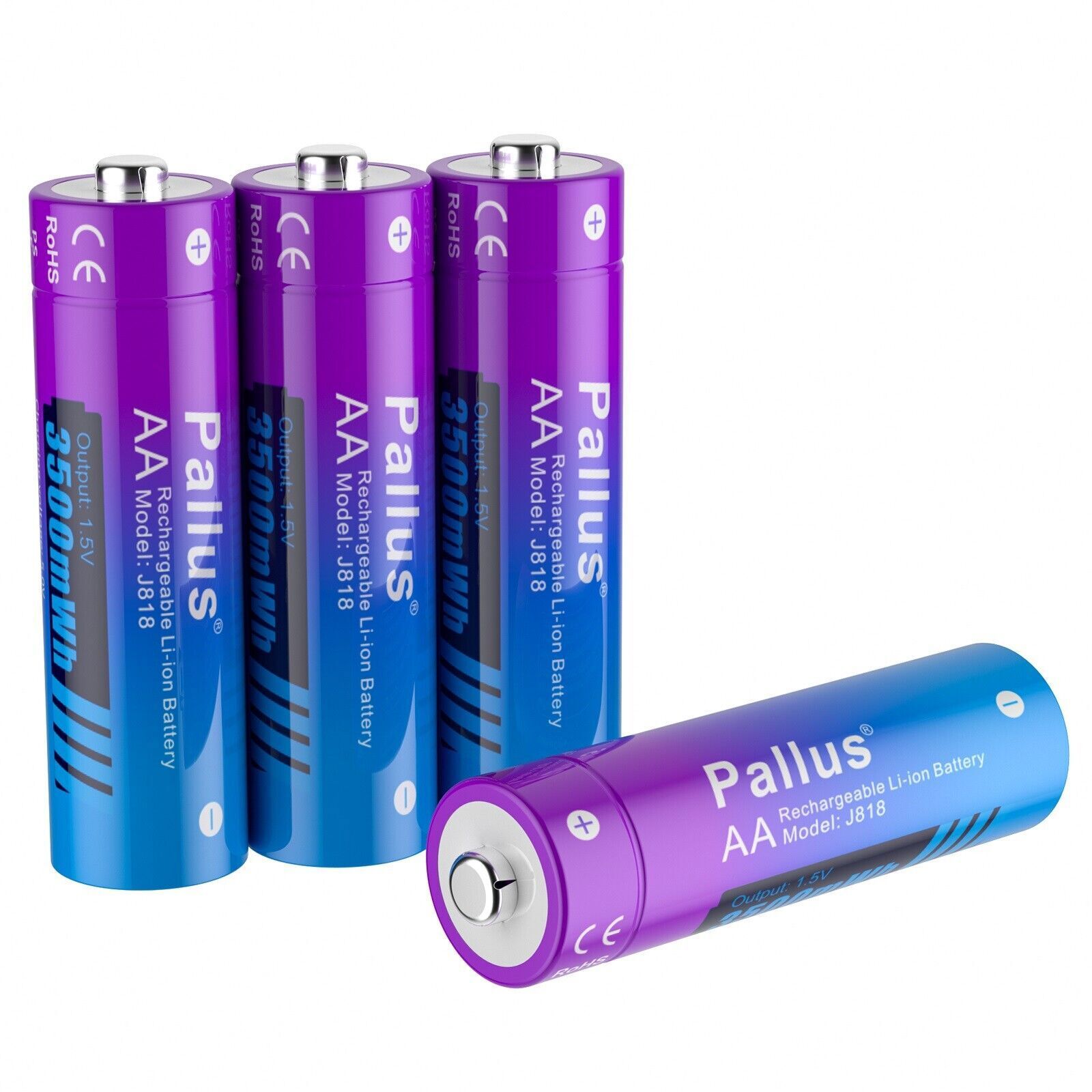 AA Batteries 1.5V Lithium Rechargeable AA Batteries 3500mWh Double A ...