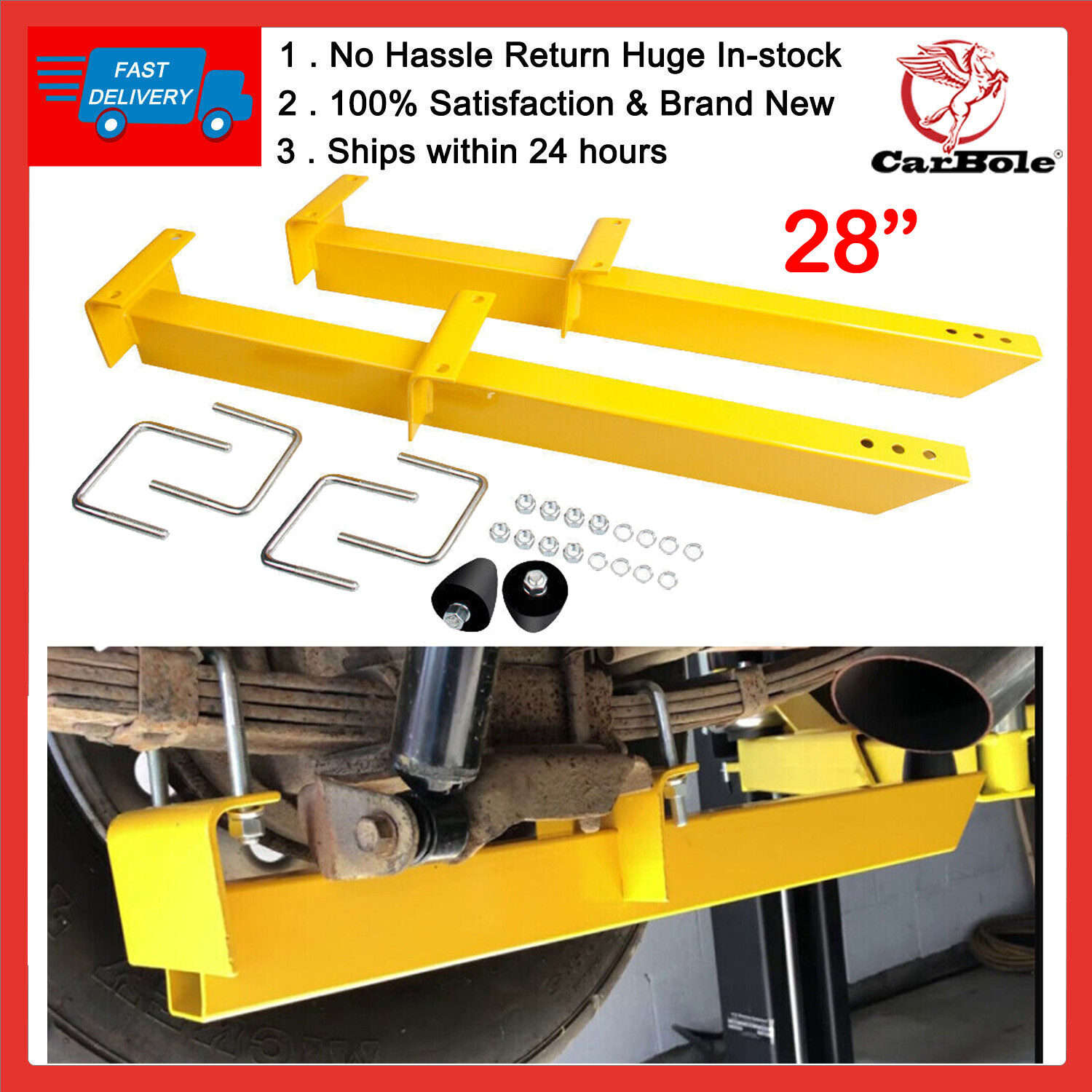 Universal Adjustable Leaf Spring Traction Bars 28" For Ford Chevy ...