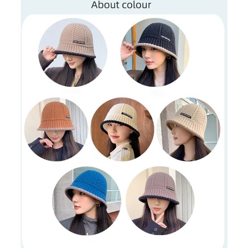 Adjustable Bucket Hat Autumn Bonnet Hat Vintage Women Knitting ...