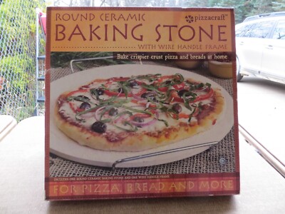 Pizzacraft Round Baking Stone with Wire Frame, NIB! | eBay