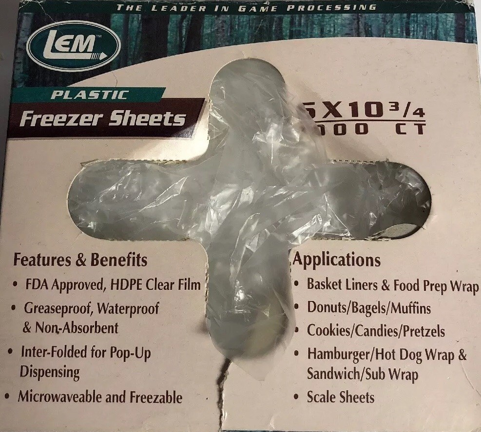 LEM Freezer Sheets- 6"X10-3/4" 1000 CT-Microwaveable/Freezable-FDA ...
