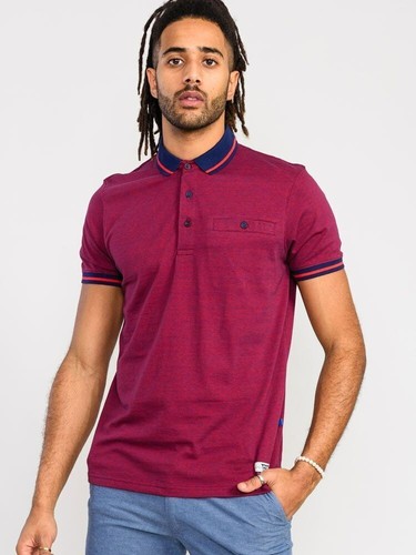 D555 Big Mens Red Polo Shirt With Chest Pocket Plus Size 2XL-6XL ...