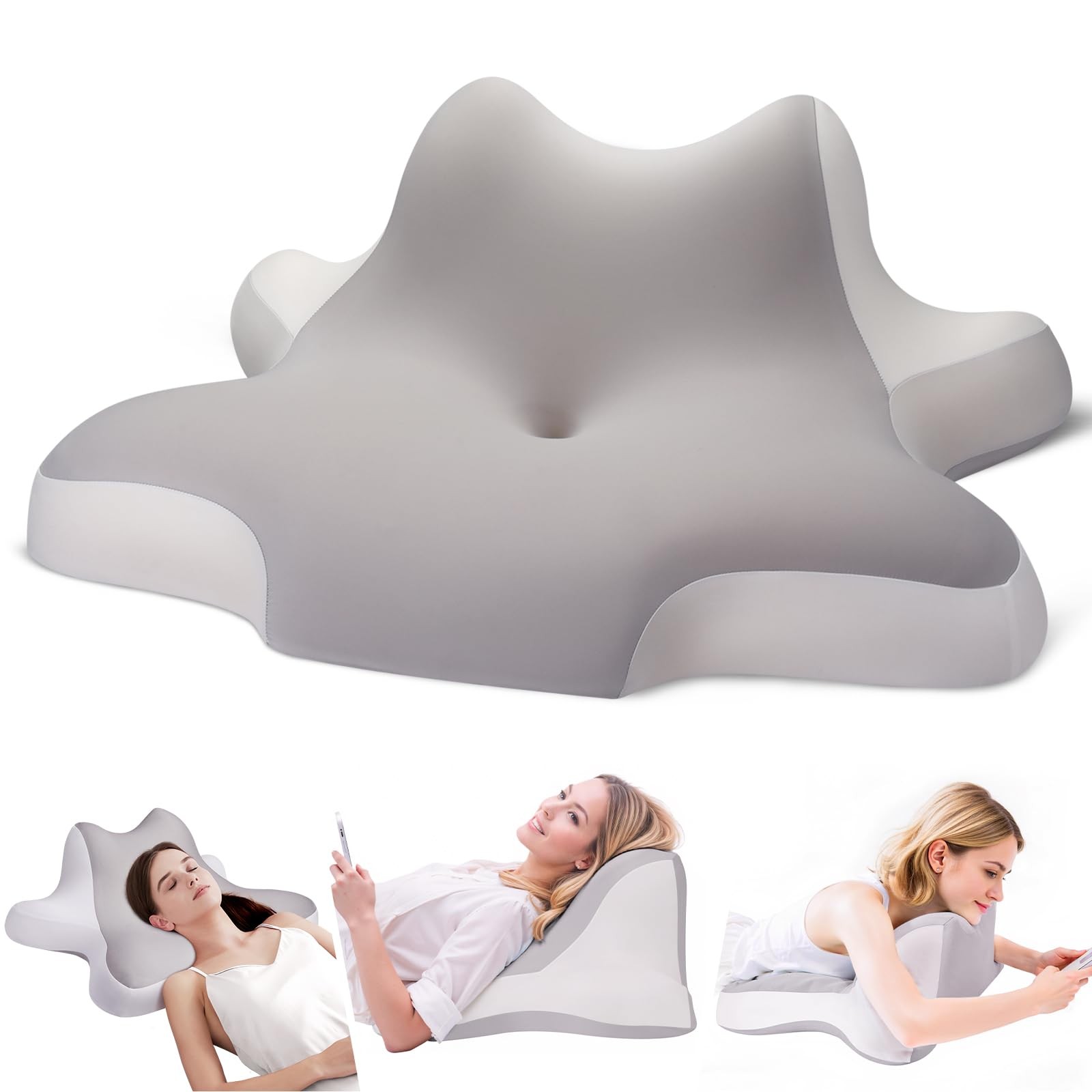 Reading Pillow for Lying, Leaning and Prone, Contour Memory Foam Pillow ...