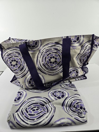 Thirty-one Mini Large Pouches Zipper Top Tote Bag Mesh Pockets Geo Pop ...