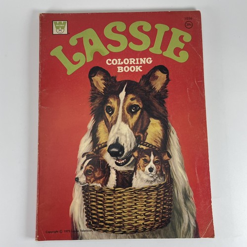 LASSIE Coloring Book Whitman 1973 Photo Cover Collie Dog 1056 | eBay