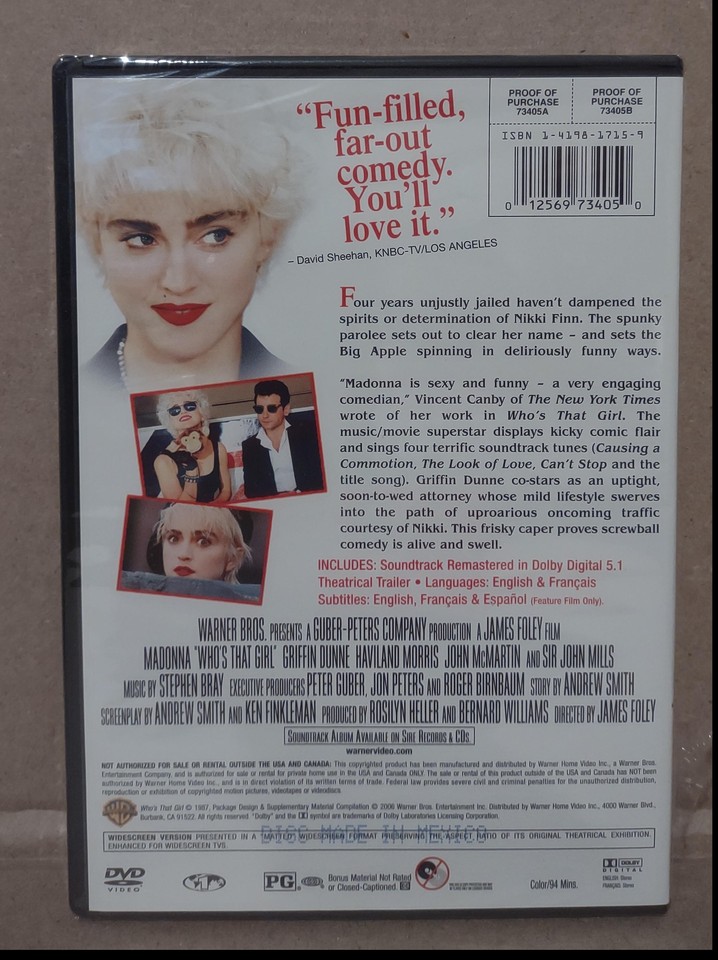 NEW - Who's That Girl DVD 1987 Madonna | eBay