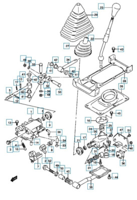 SUZUKI JIMNY GEARLEVER GEARBOX LINKAGE SUPPORT BOTTOM COVER PLATE 35 ...