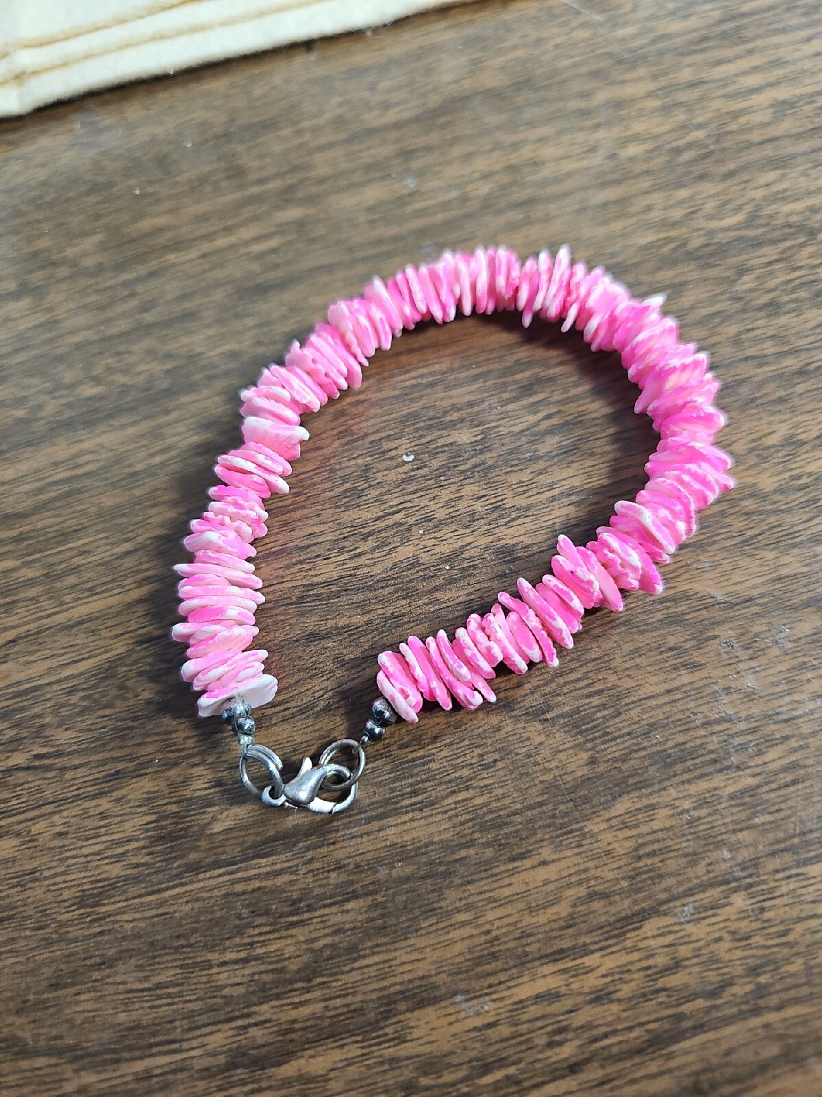 Pink Chipped Puka Shell Beads Boho Womens Bracelets Fashion Beach | eBay