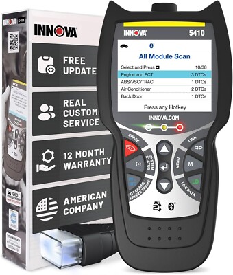 INNOVA 5410 OBD2 Scan Tool, Read/Erase Check Engine, ABS, SRS, and ...