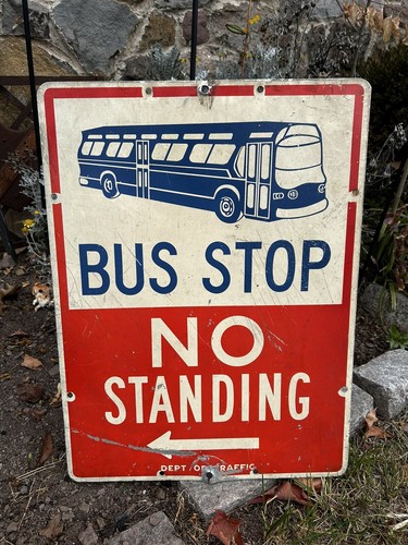 Vintage 1950’s New York Bus Stop City Sign - 18” X 24” | eBay