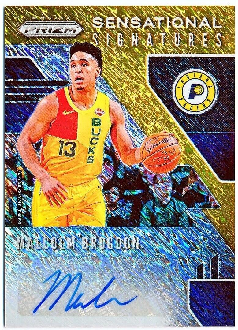 2019-20 Panini Prizm - Sensational Signatures Malcolm Brogdon #SS-MBD Gold Prizm /10 (AU) for ...