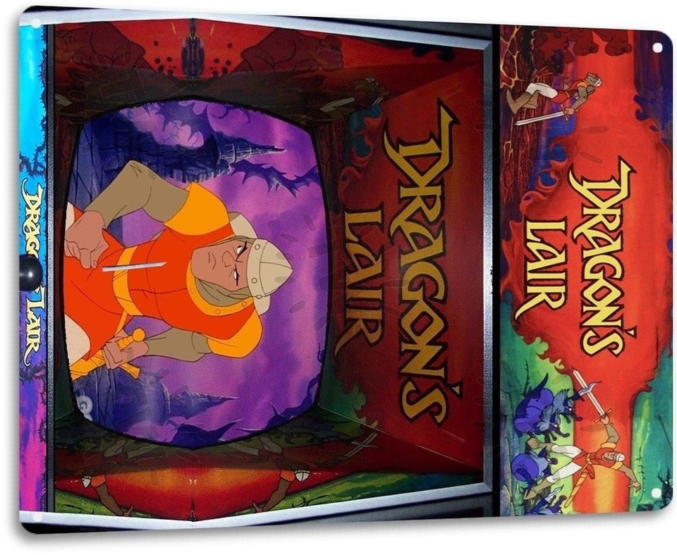 Dragon’s Lair Classic Arcade Marquee Game Room Cave Wall Decor Metal ...