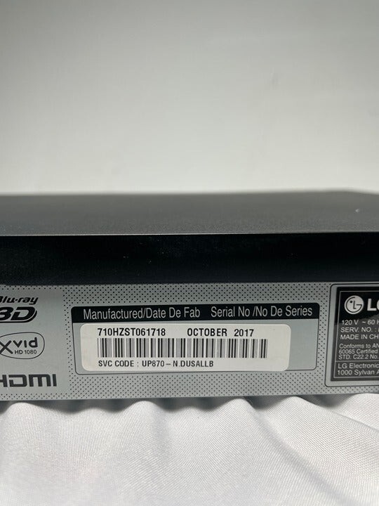 LG UP875 4K Ultra HD HDMI Blu Ray Disc Player + HDMI Cable NO Remote | eBay