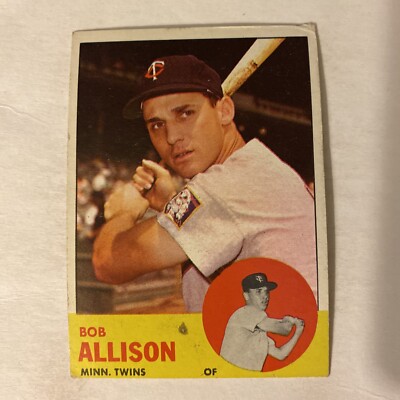 1963 Topps Baseball Bob Allison Minnesota Twins Card #75 | eBay