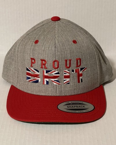 Proud Brit Hat Embroidered British Union Jack Flag Snapback Hat ...