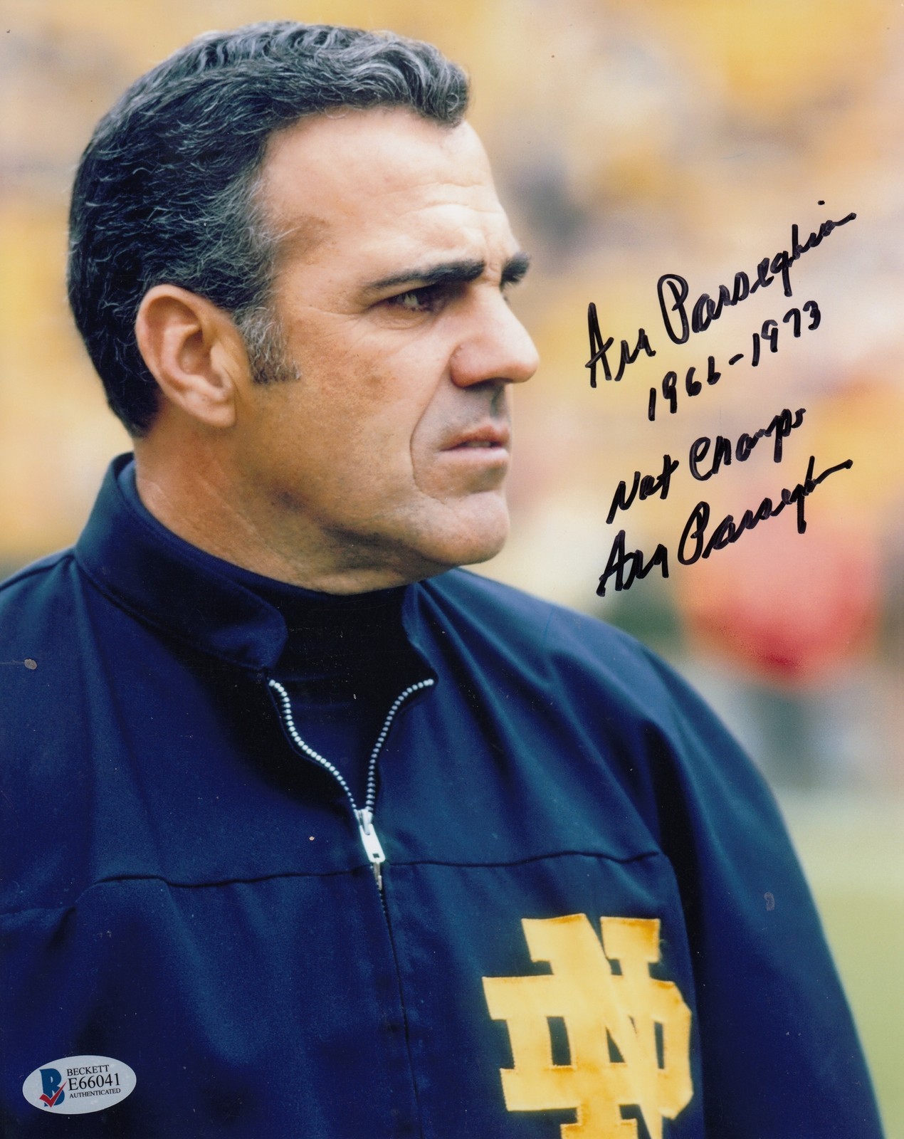 Ara Parseghian Autographed Memorabilia | Signed Photo, Jersey ...