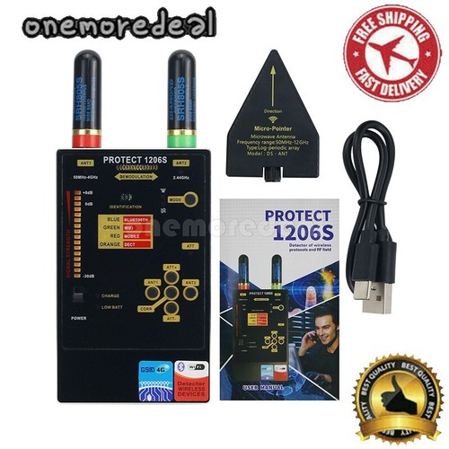 1206S GPS Bug Camera Detector Anti-Monitoring For 50-4000MHz & 2G/3G/4G ...