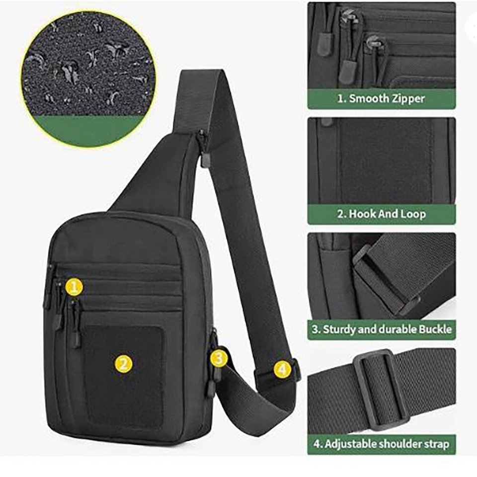 Tactical Gun Bag Pistol Holster Concealed Carry Chest Crossbody Pack ...