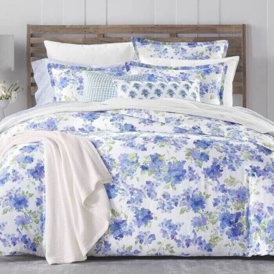 MSRP$250 Sky Blushing Hydrangea Comforter Set Twin 100% Cotton ...