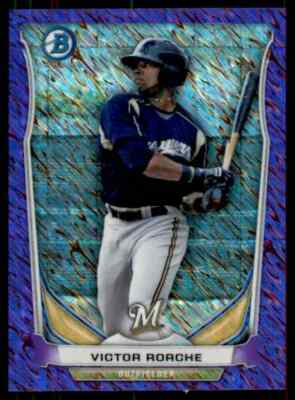 2014 Bowman Chrome Purple Mini Victor Roache /99 Brewers *Noles2148* Cs ...